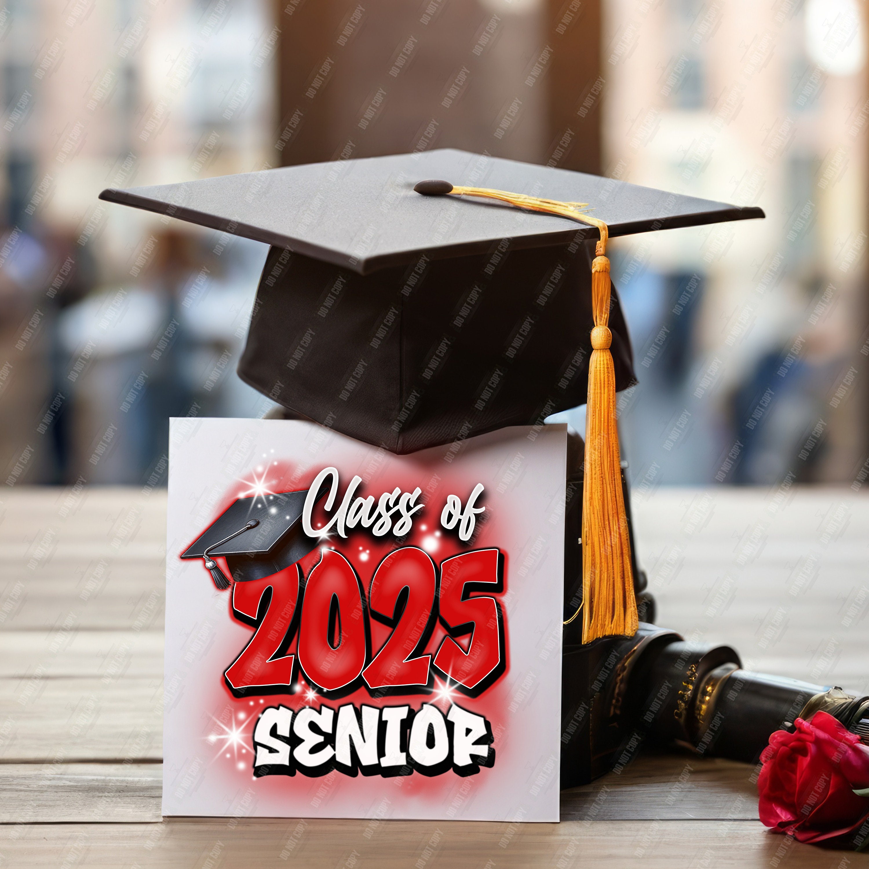 Class of 2025 Airbrush PNG - Vibrant Red Digital Art for Graduation ...