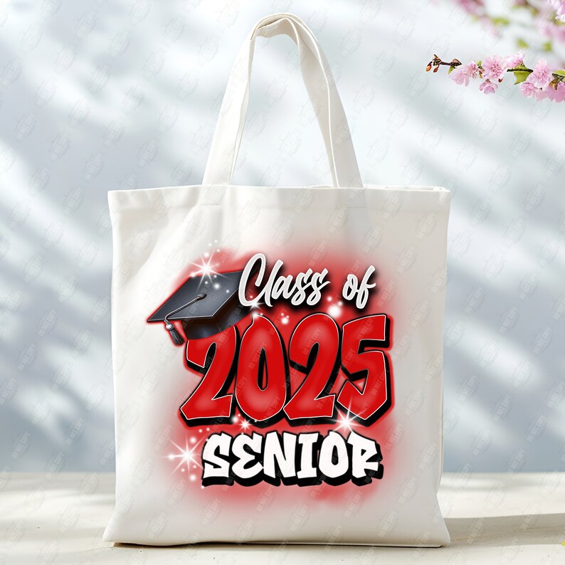 Class of 2025 Airbrush PNG - Vibrant Red Digital Art for Graduation ...