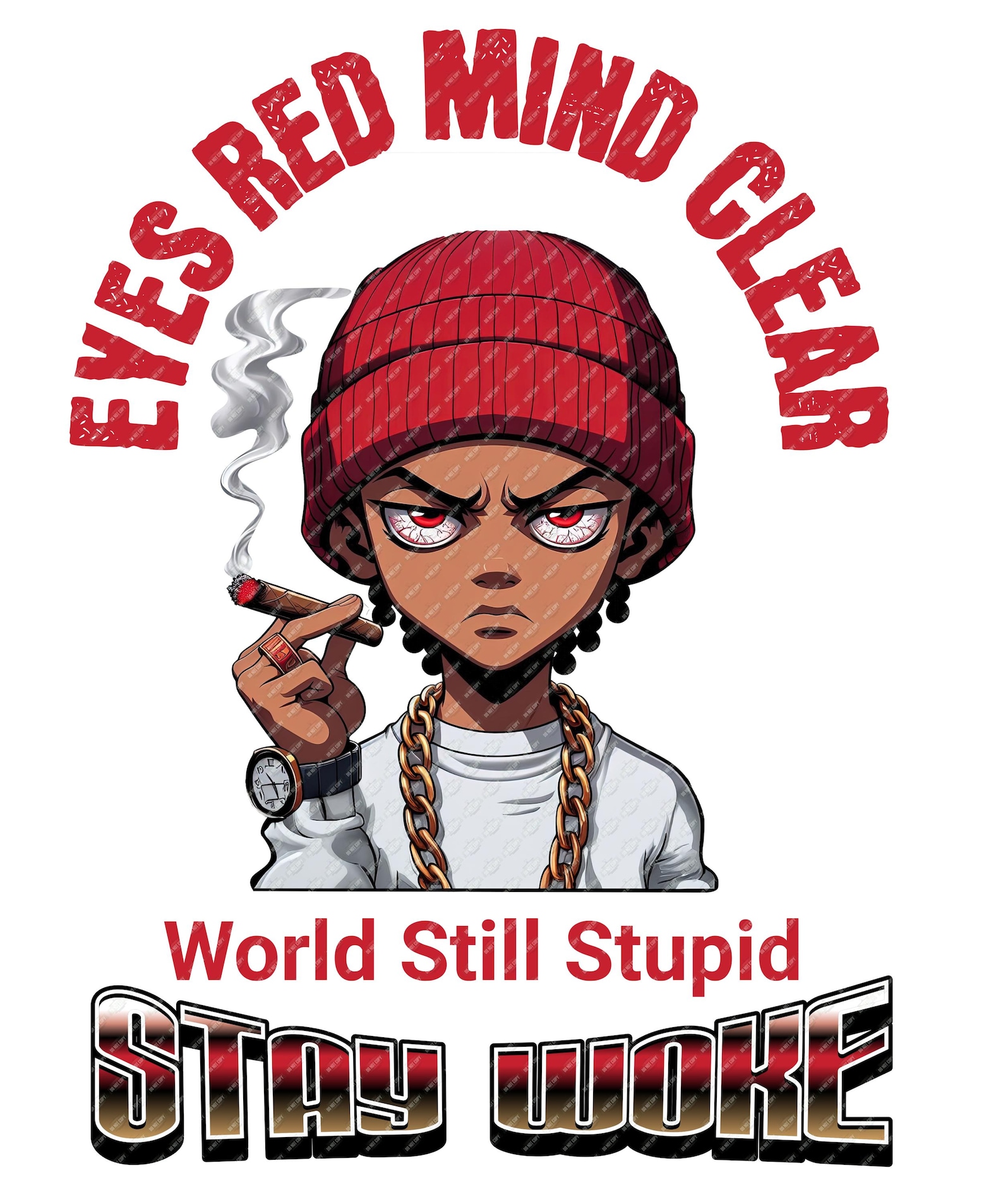 Stoner Design, Stay Woke PNG, Eyes Red Mind Clear Digital Art ...