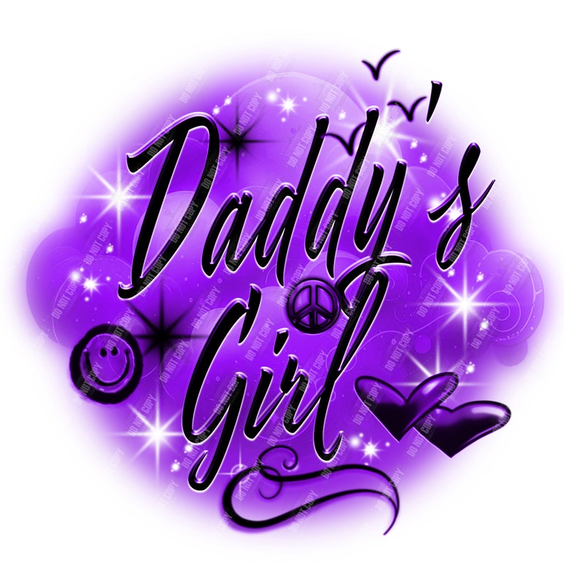 Daddy's Girl Purple Airbrush Graffiti PNG - Colorful Digital Download ...