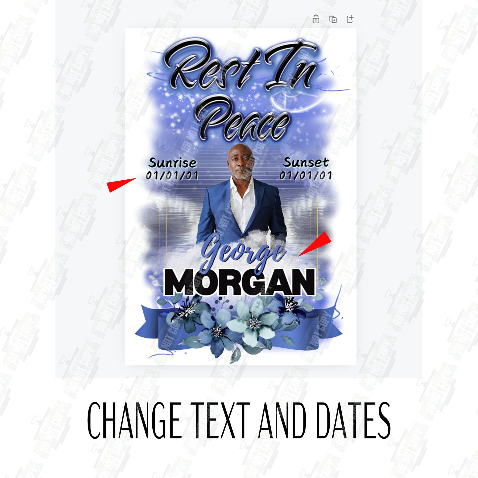Rest in Peace Editable Canva Template | Instant Download | Customizable ...