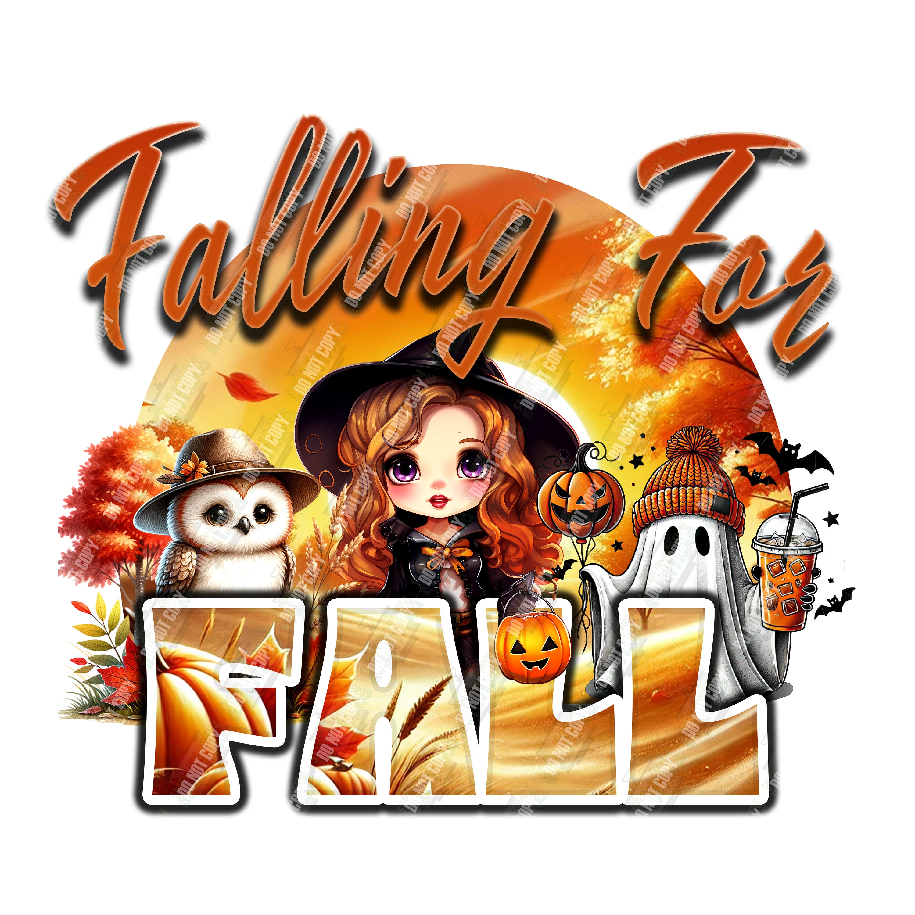 Falling for Fall PNG Cute Autumn Sublimation Design Seasonal Digital ...