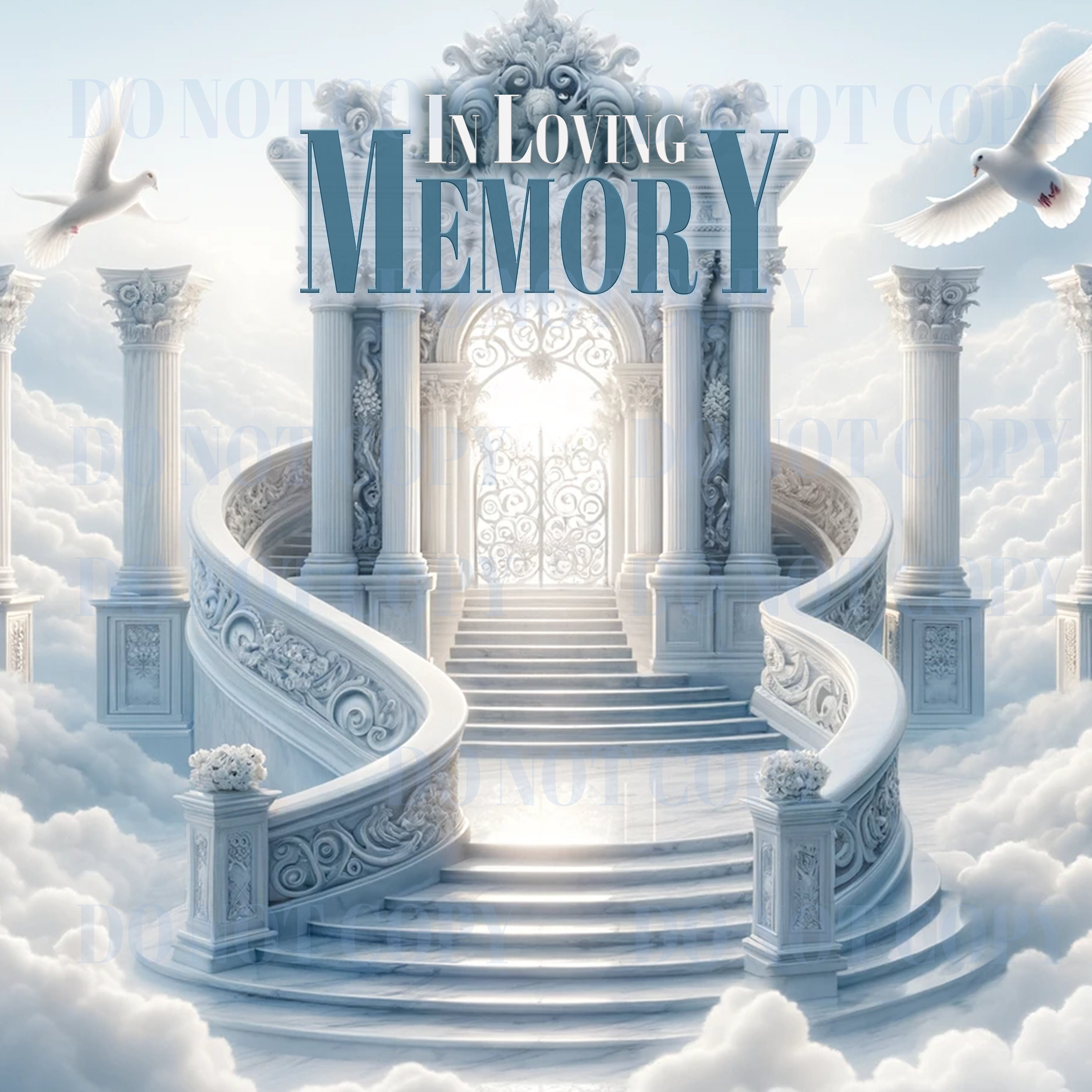 Memorial Digital Background. in Loving Memory Background. Heaven ...