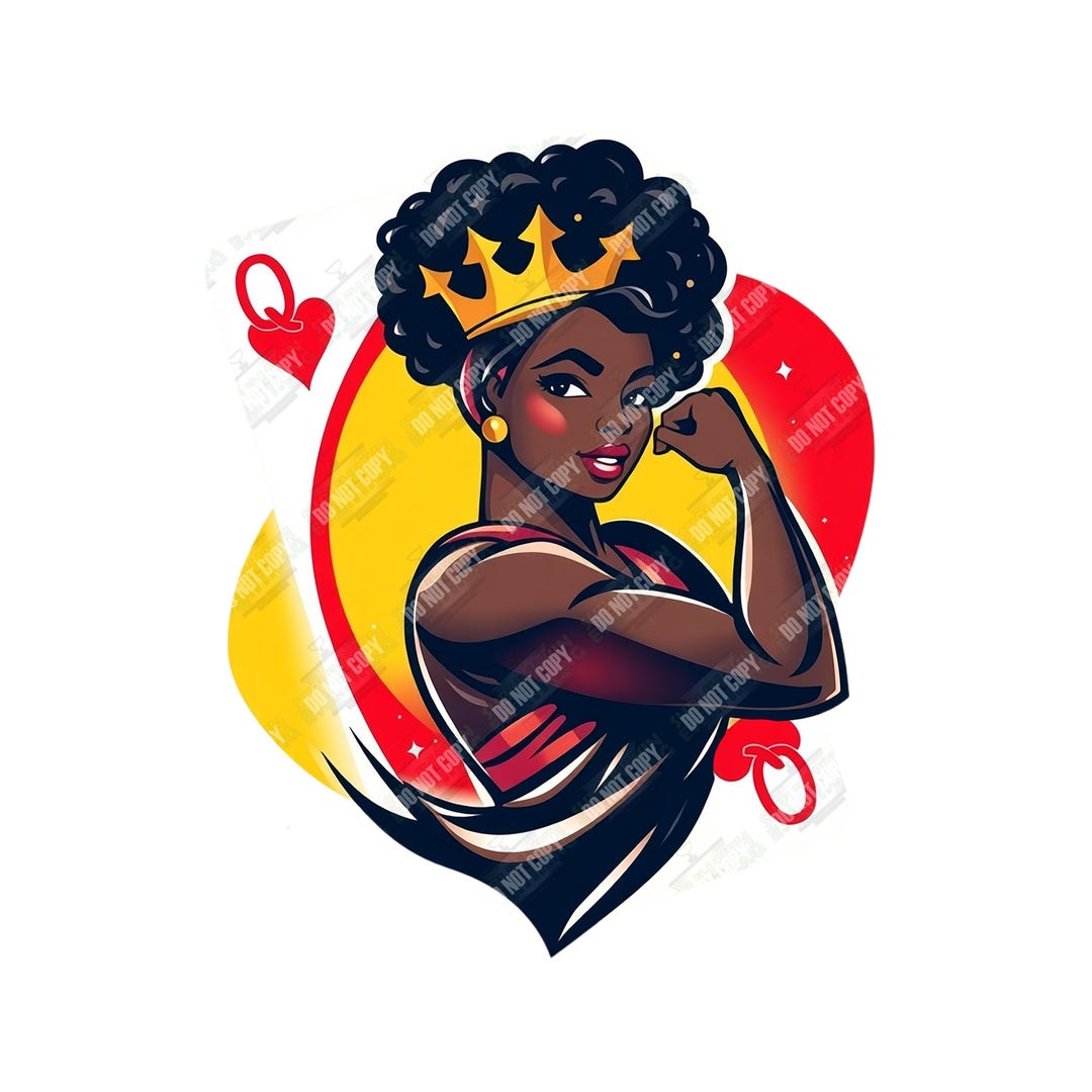 Queen of Hearts Afrocentric SVG | Strong Black Woman Digital Art ...