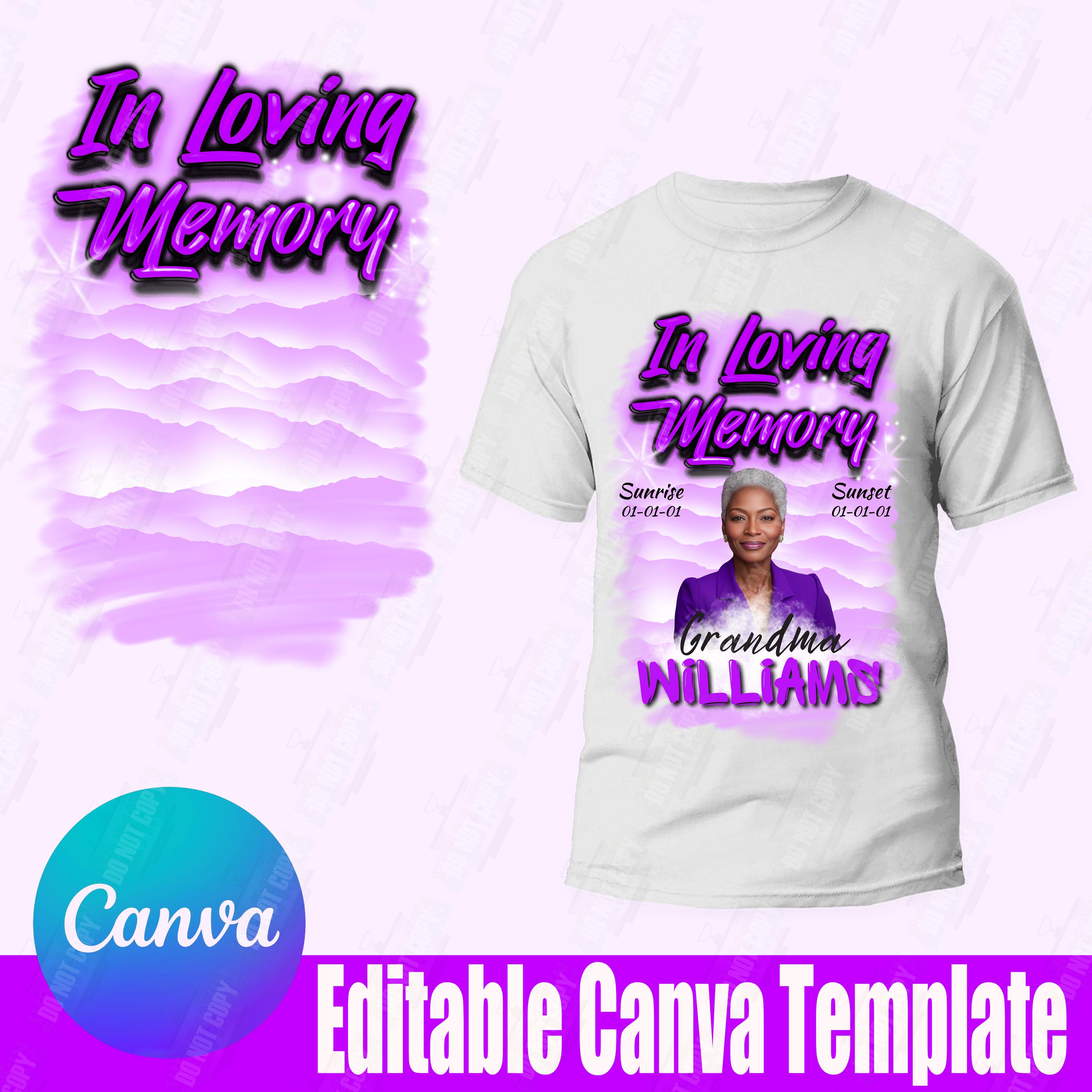 In Loving Memory Editable Canva Template | Instant Download ...