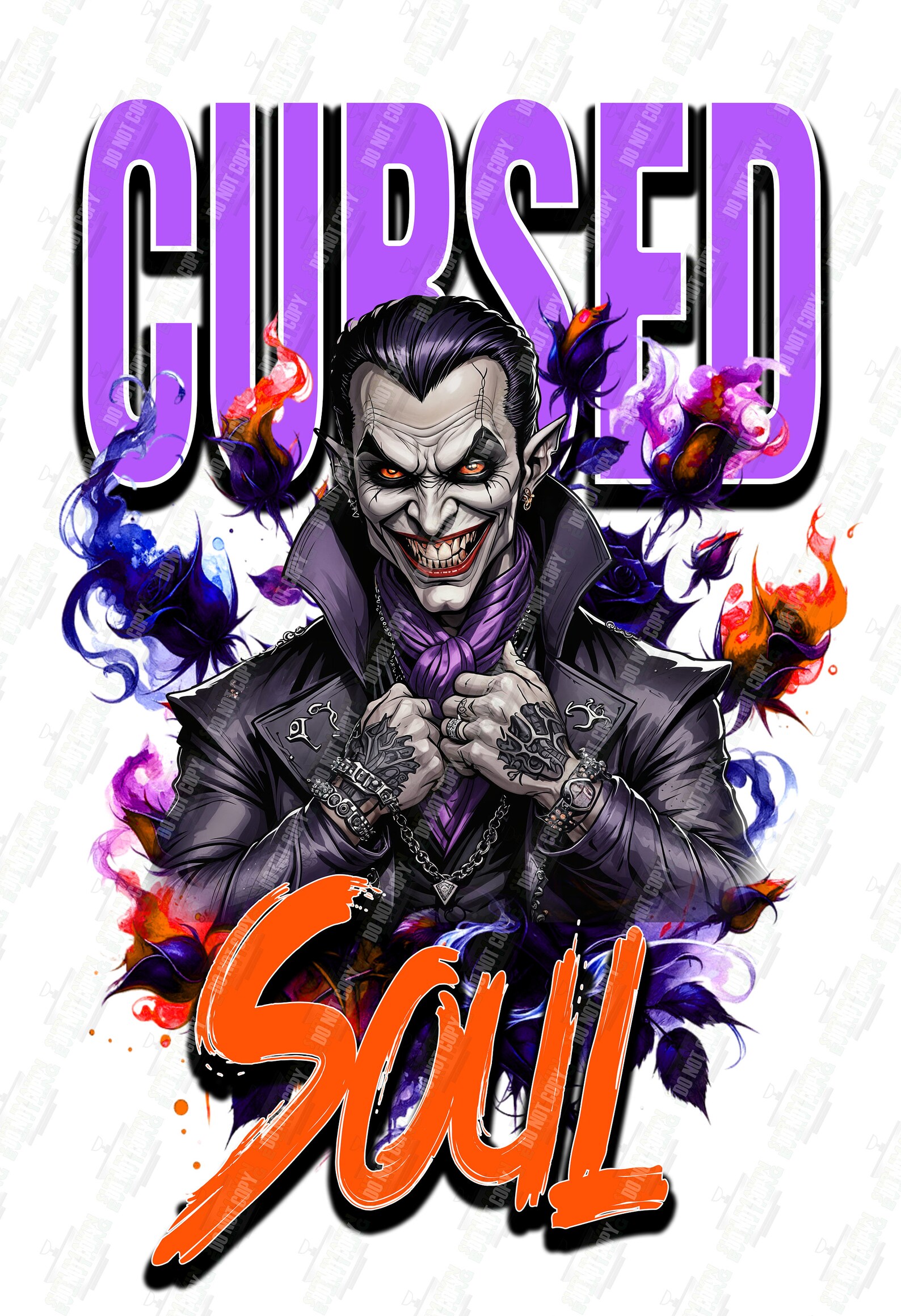 Cursed Soul PNG - Vampire Digital Art for Halloween Decor, Apparel, and ...