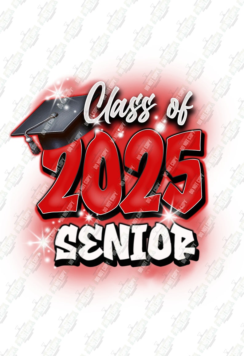 Class of 2026 Airbrush PNG - Vibrant Red Digital Art for Graduation. - Etsy
