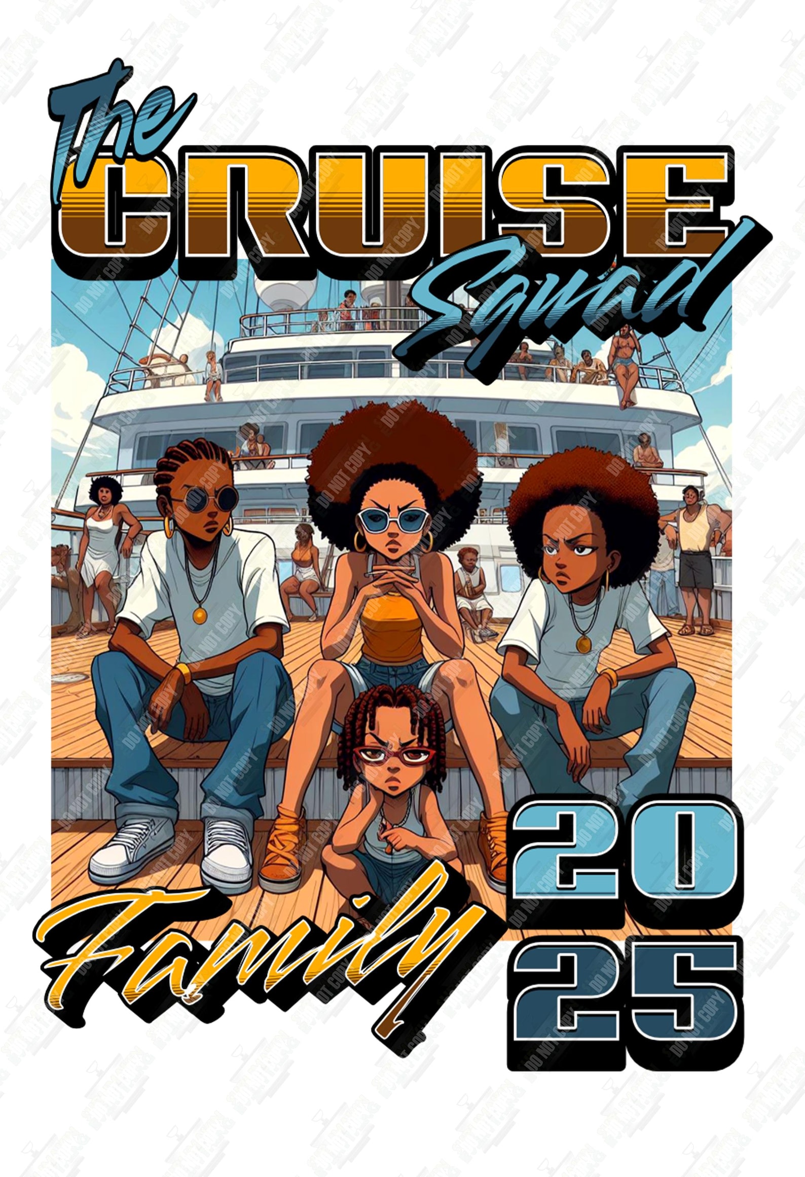 Cartoon Cruise Squad PNG. Family Cruise Designs PNG.. Vacation Cruise ...