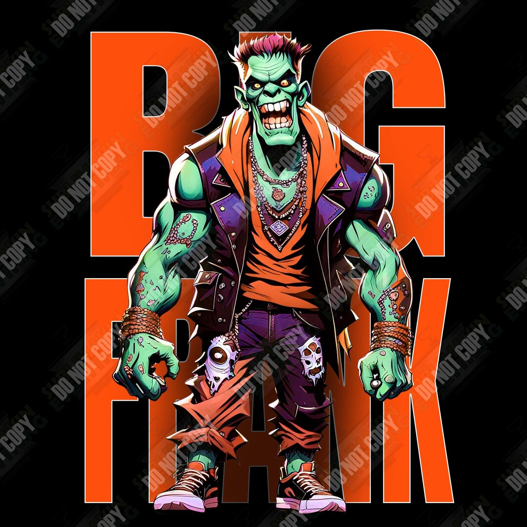 Big Frank Frankenstein PNG | Urban Monster Halloween Sublimation Design ...