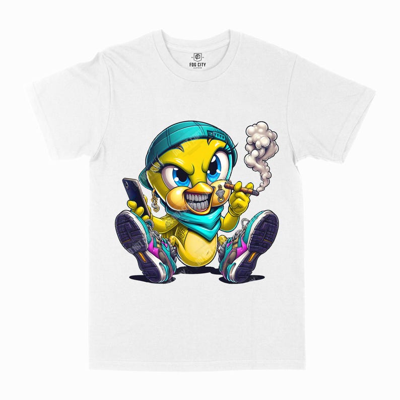 Thug Life Canary Bird With Cigar and Sneakers - High-quality PNG File ...