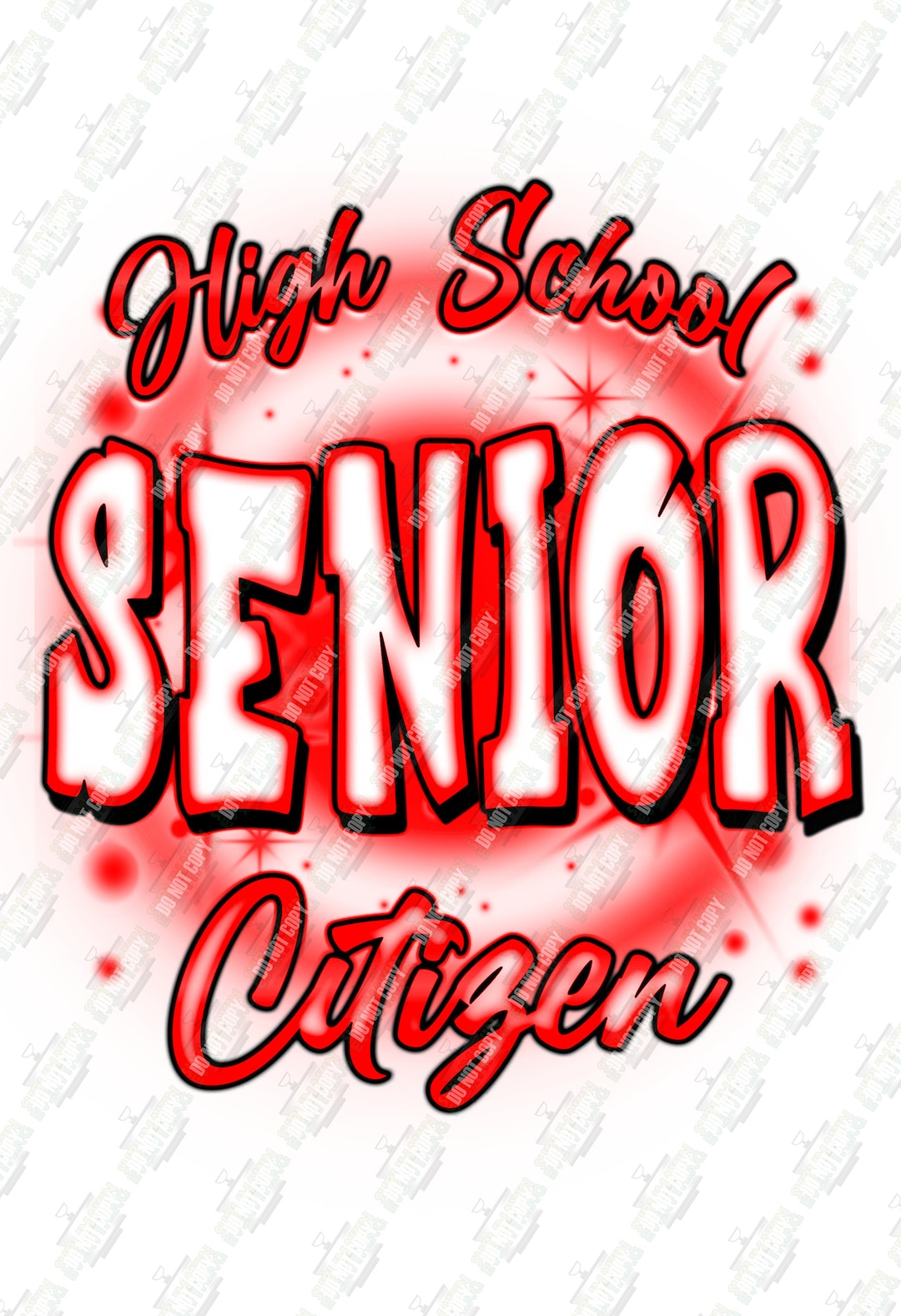 High School Senior Red Airbrush Graduation Design for Sublimation ...