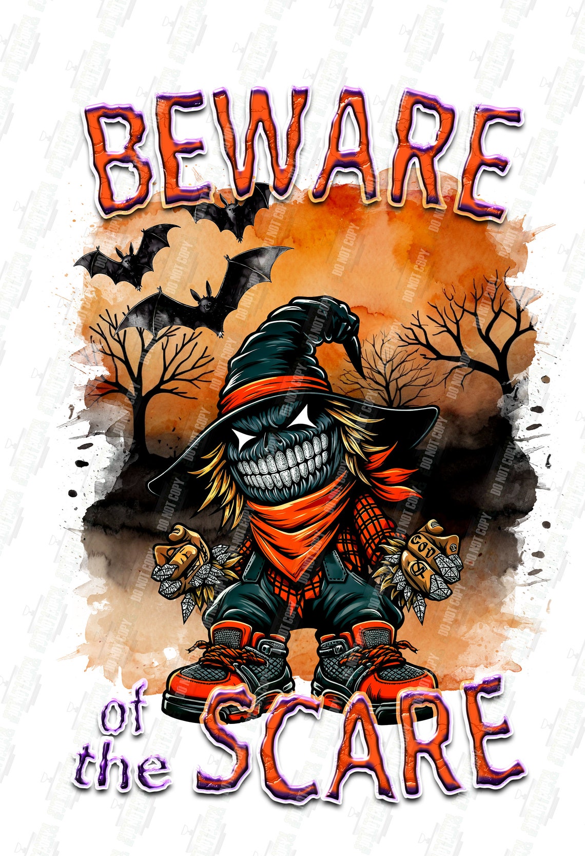 Beware of the Scare PNG - Spooky Scarecrow Digital Art for Halloween ...