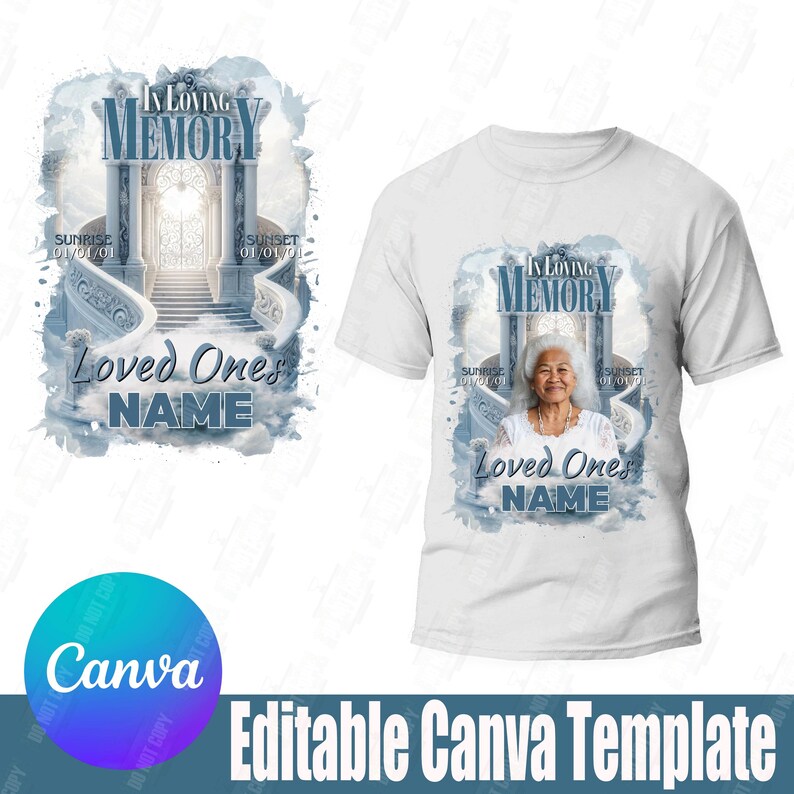 In Loving Memory Editable Canva Template | Instant Download ...