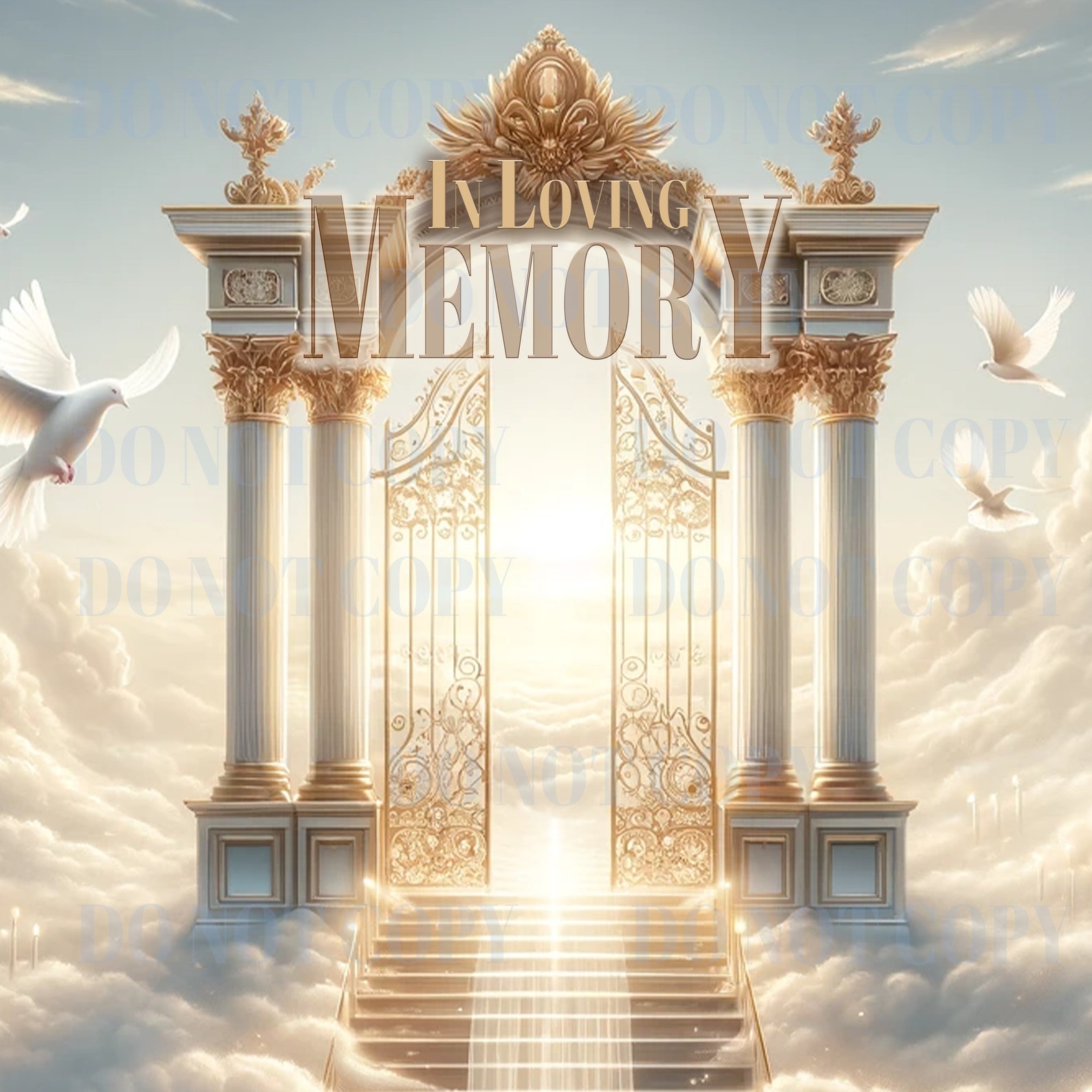Memorial Digital Background. in Loving Memory Background. Heaven ...