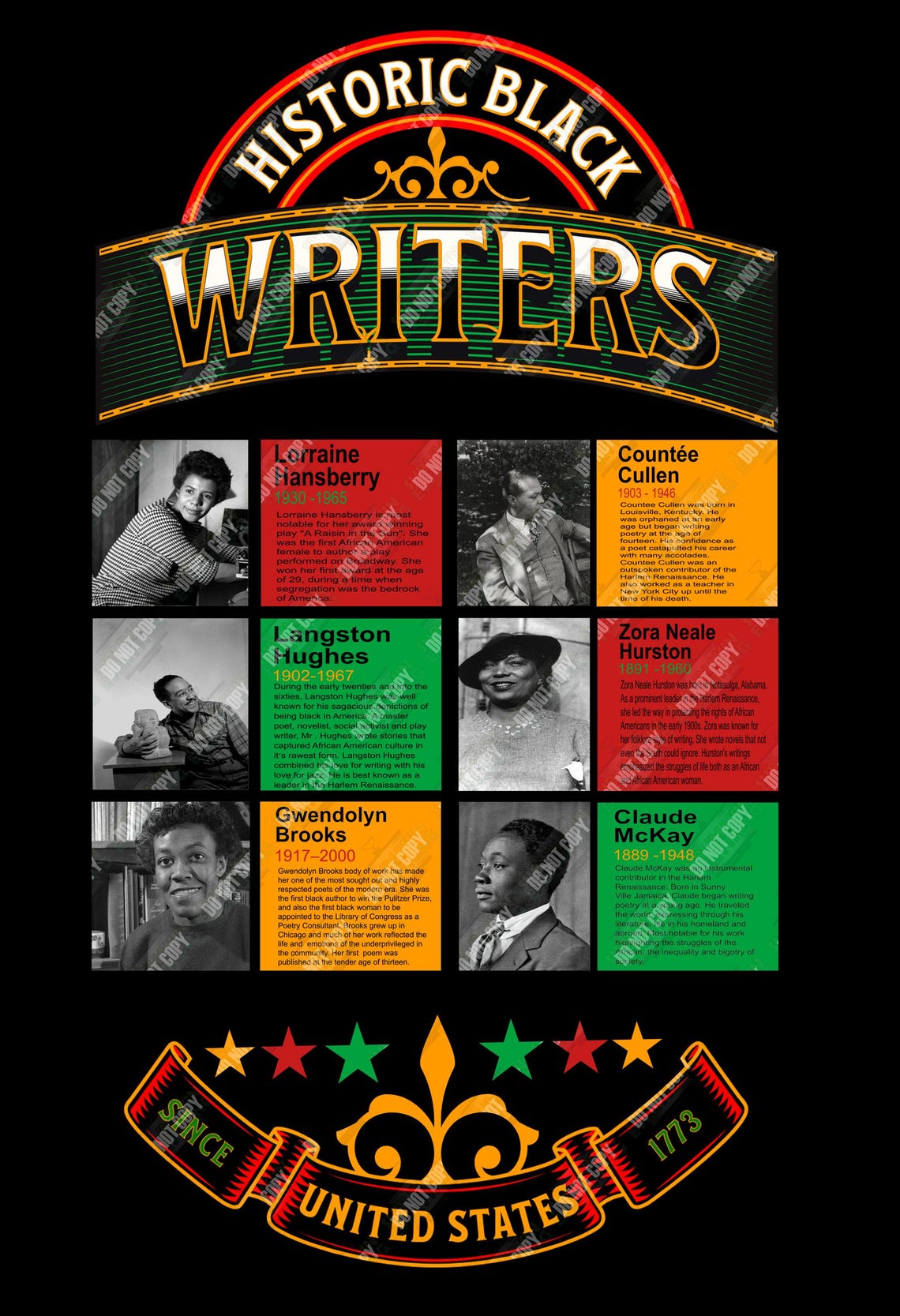 Historic Black Writers PNG| Inspirational African American Literature ...