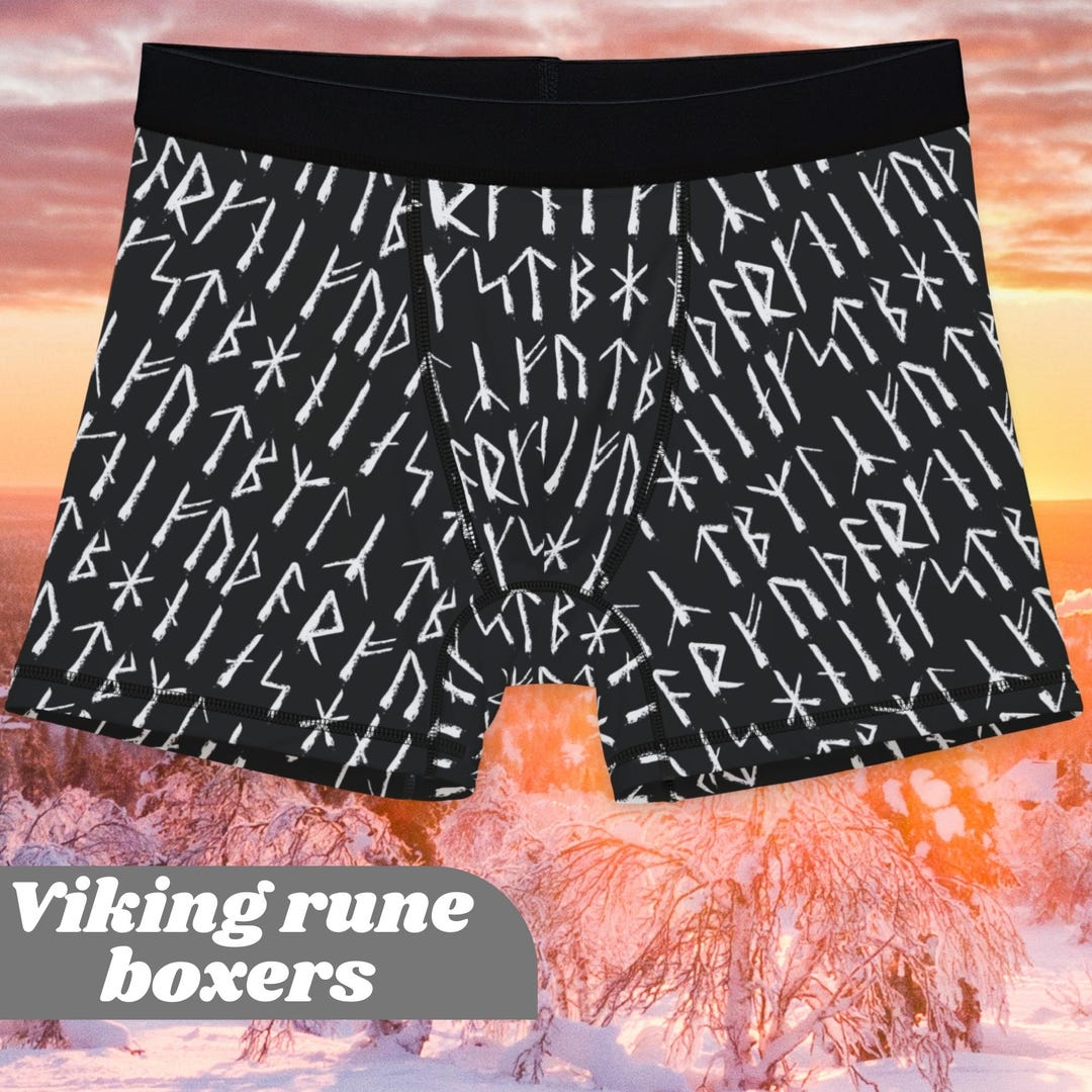 Viking Runes Pattern Men's Boxers | Chalky Handwritten Rune Print - Etsy