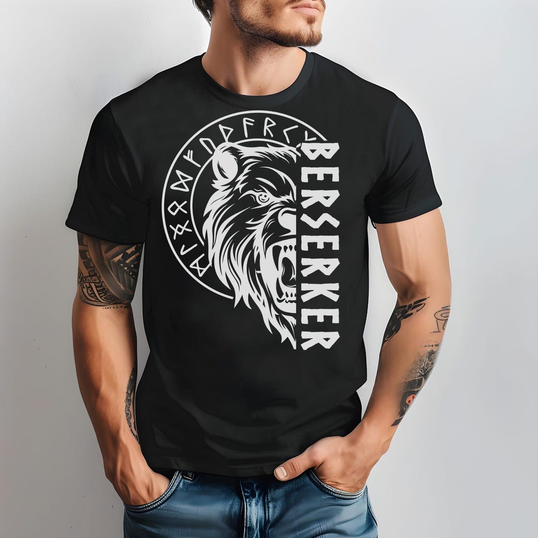 Berserker Bear of Valhalla Norse Futhark Runes Unisex T-shirt - Etsy