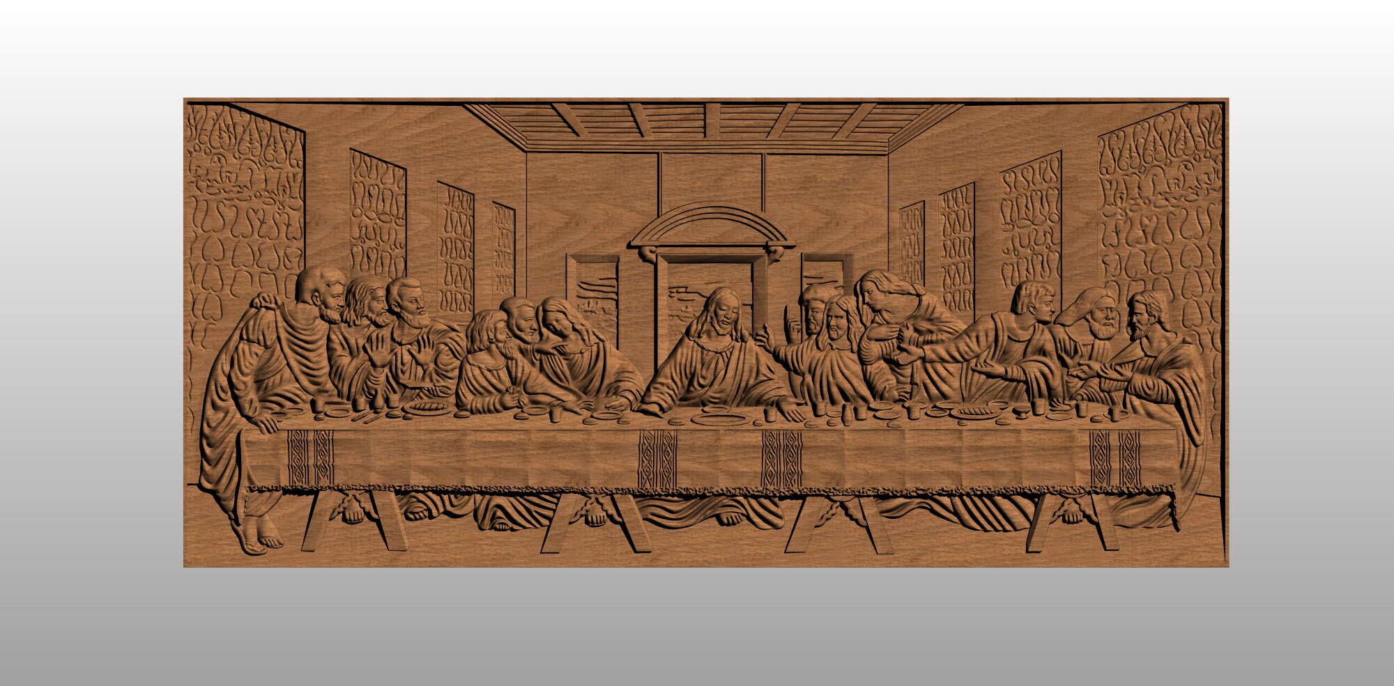 Last Supper 3d Stl Model Cnc Router Engraver Artcam Etsy Uk