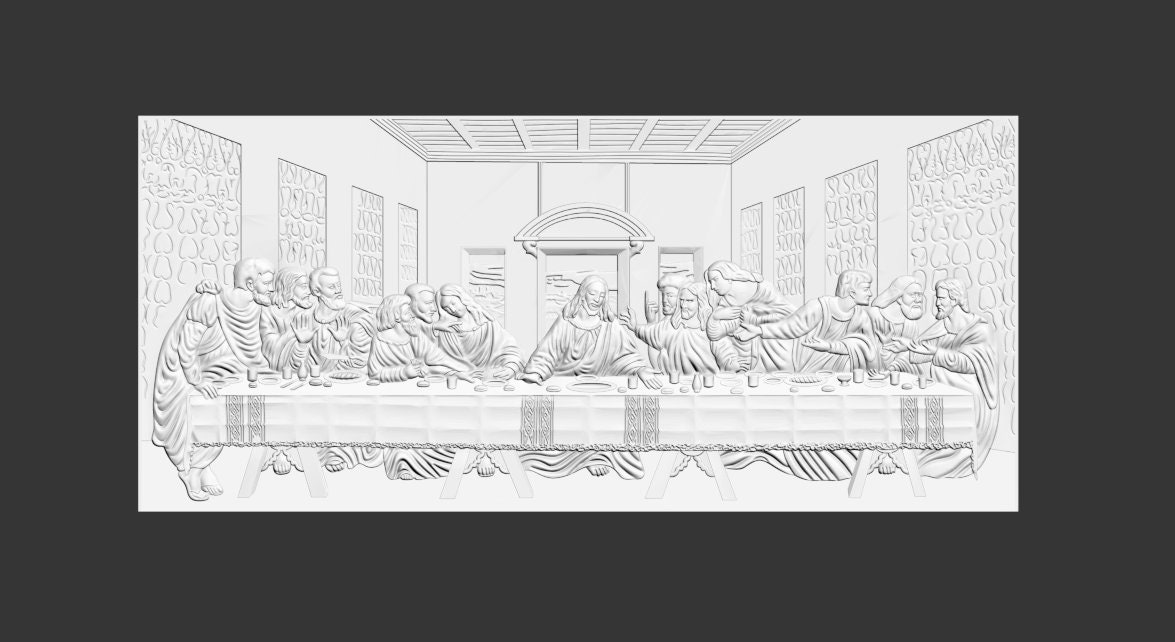 Last Supper 3d Stl Model Cnc Router Engraver Artcam Etsy Uk