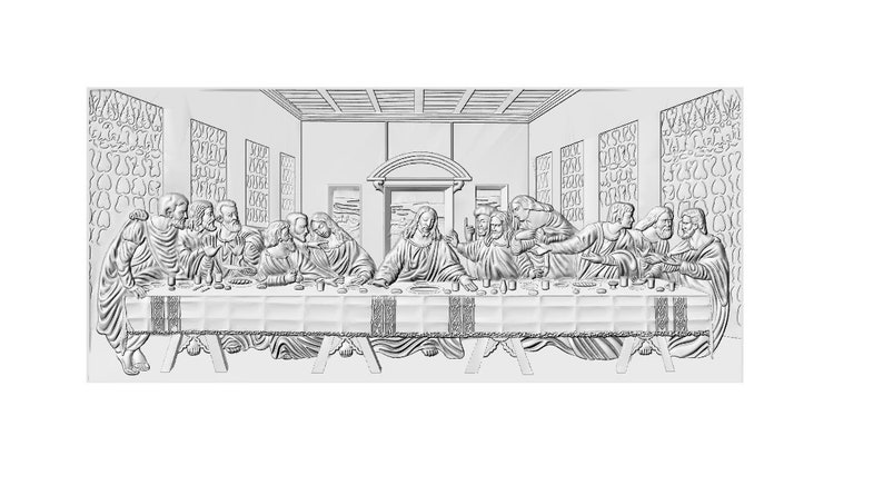 Last Supper 3d Stl Model Cnc Router Engraver Instant Download Etsy