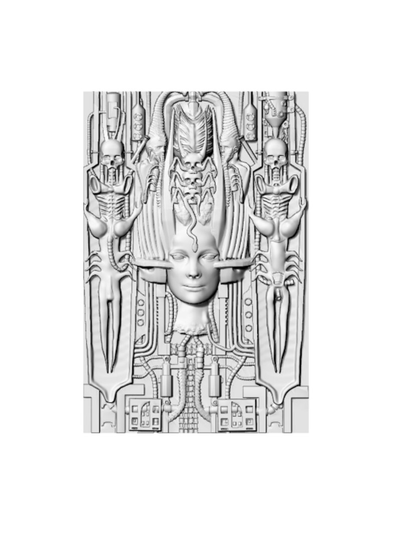 Hr Giger Art 3d Stl Model Cnc Router Engraver Artcam Etsy