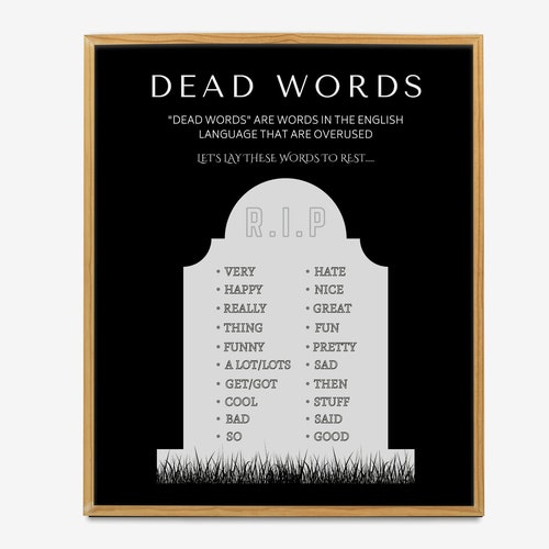 Dead Words English Classroom Decor Funny Gothic English Class - Etsy