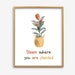 Bloom Where You Are Planted Art Print, Flower Boho Minimal Floral Wall ...
