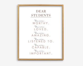 Dear Students Poster - Etsy