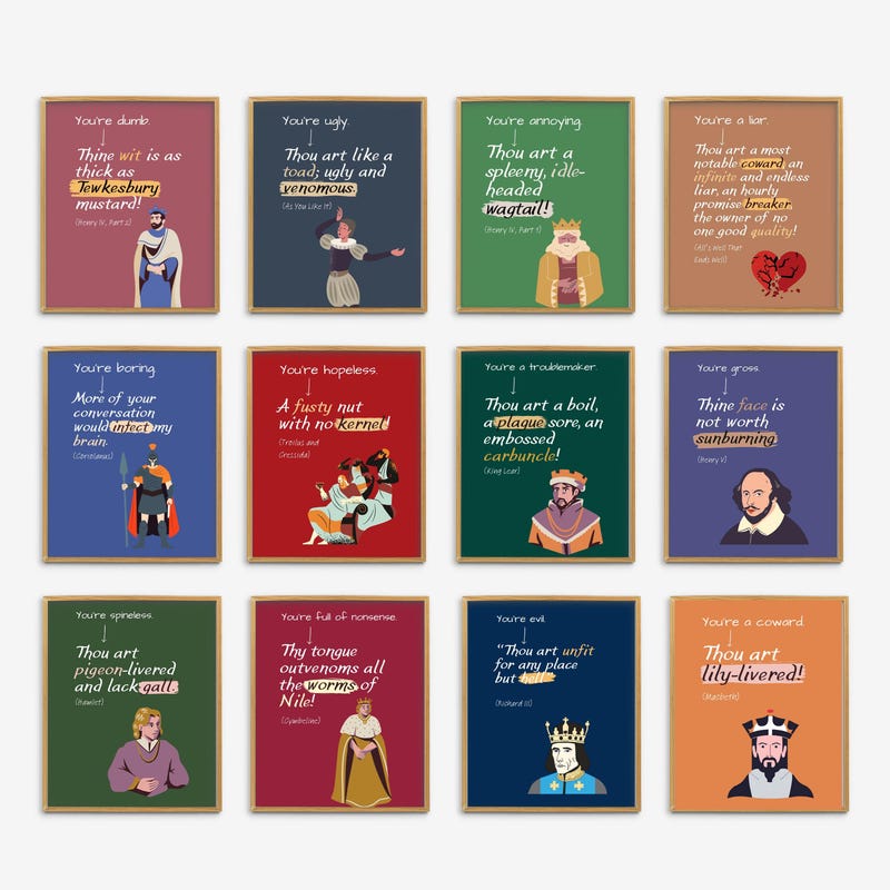 Shakespeare Poster - Etsy