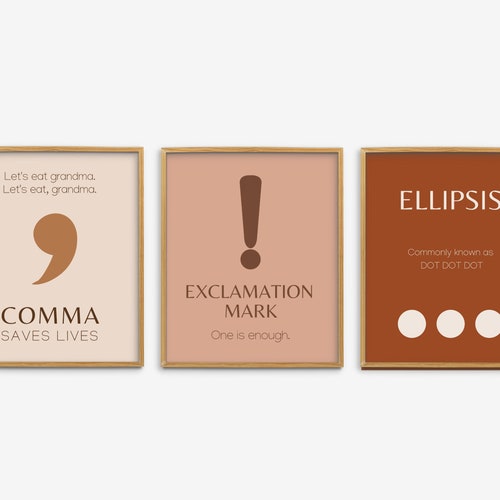 Funny Punctuation Classroom Posters Boho Classroom Decor | Etsy