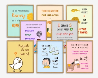Funny Grammar Posters English Literature Classroom Prints - Etsy