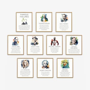 Famous Failures Posters Set of 10, Inspirational Posters, Classroom ...
