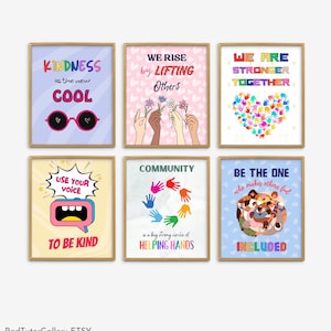 Fun Diversity Classroom Poster Set of 6, Groovy Classroom Decor ...