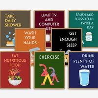 Healthy Habits Bulletin Board Kit, Healthy Habits School, Classroom ...