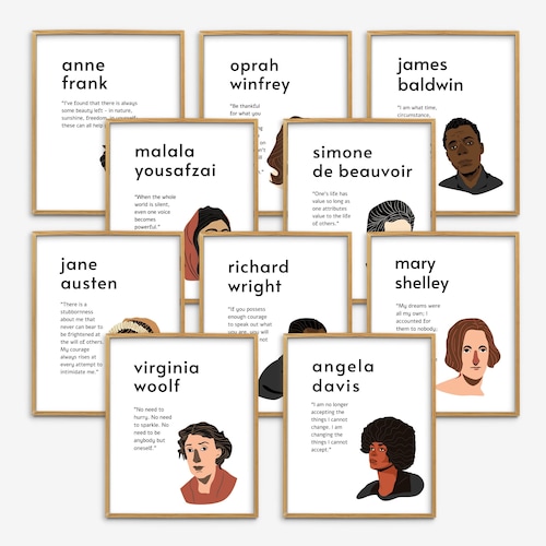 Influential Inspiring Authors Book Quote Wall Collage Bundle - Etsy