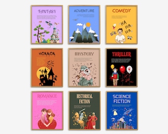 Literary Genre Posters Set of 9 Fiction Genres Novel Genres - Etsy