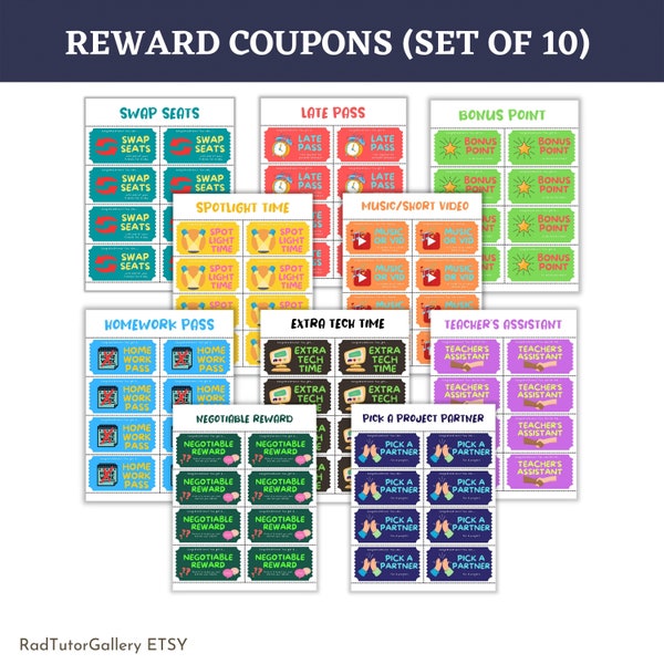 Classroom Coupons - Etsy