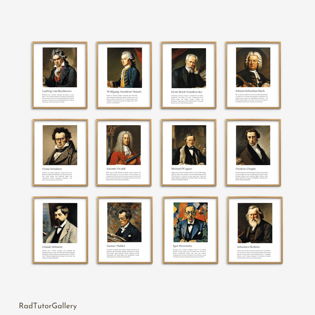Famous Composers Set of 12, Music Classroom Posters, Music Bulletin ...