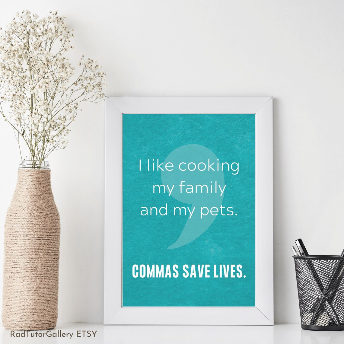 Funny Comma Poster Writing Help Poster English Teacher Gift - Etsy