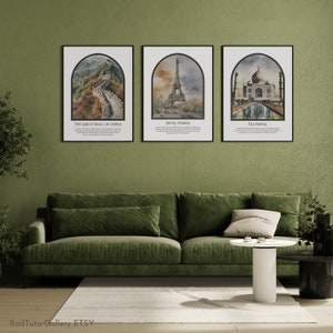 Famous Historical Landmarks Posters, World Geography Classroom Decor ...