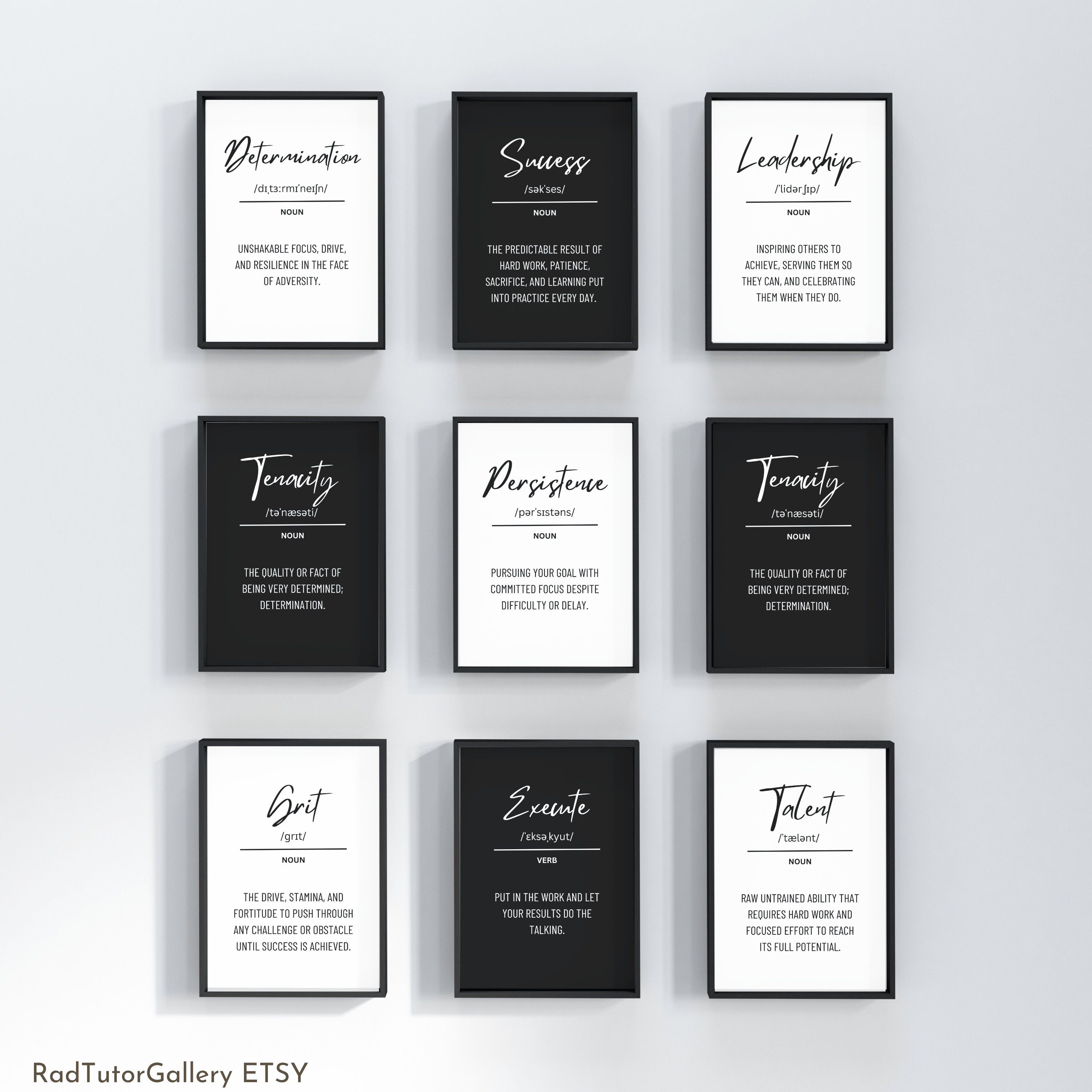 Success Motivational Posters Set of 9, Classroom Printable, Classroom ...