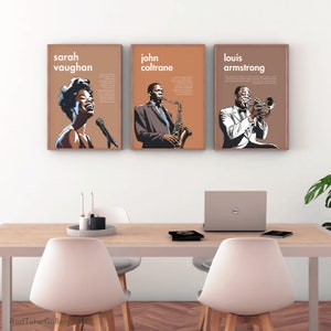 Famous Jazz Artists Set of 12 Gallery Wall Art, Music Classroom Posters ...