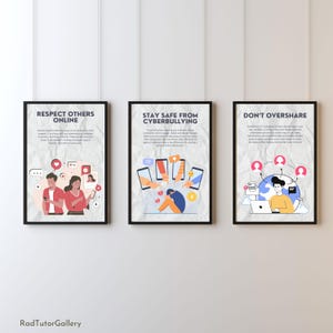 Digital Citizenship Poster Set, Internet Safety IT Classroom Posters ...