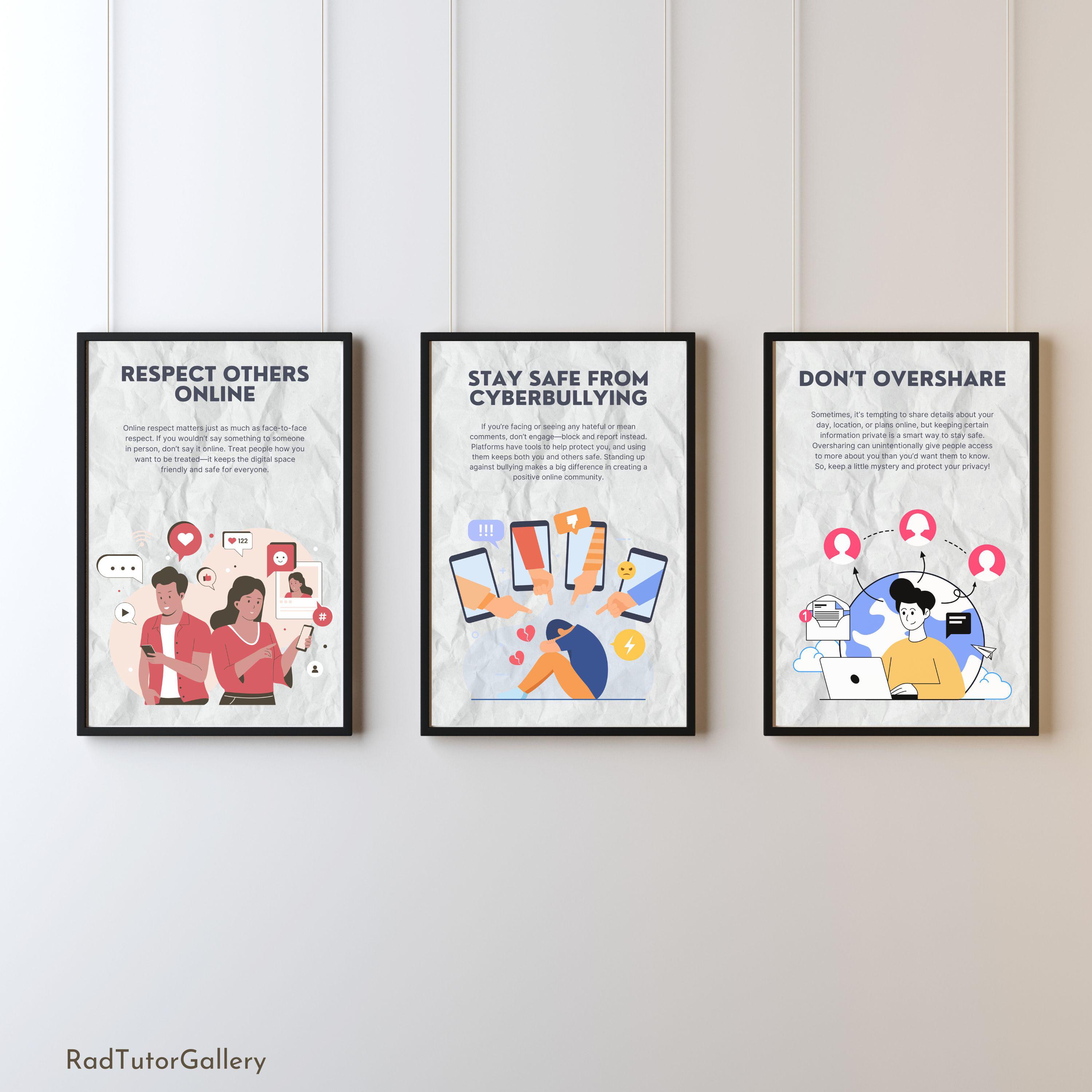 Digital Citizenship Poster Set, Internet Safety IT Classroom Posters ...