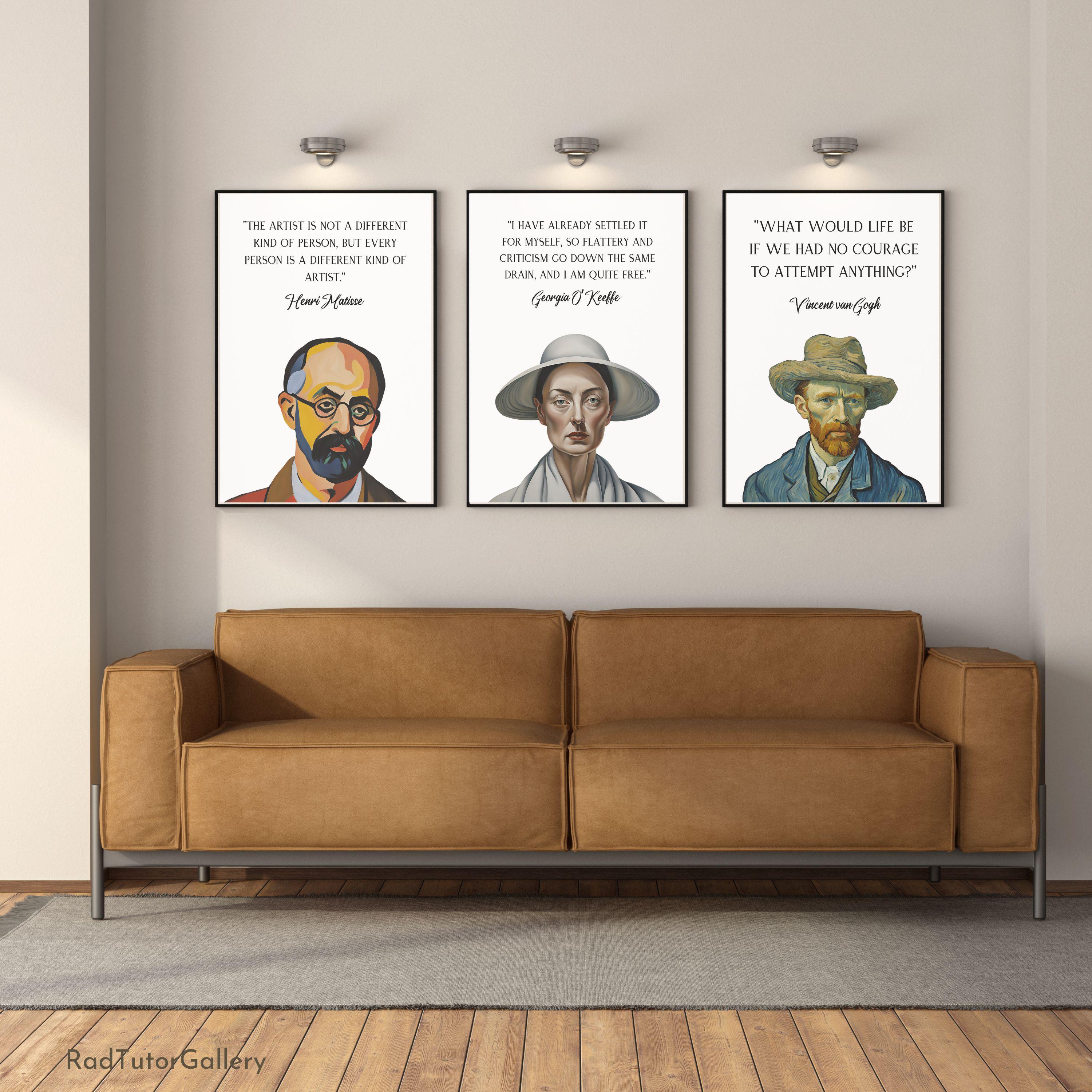 Famous Artists Quotes Set, Popular Artists Classroom Decor, Art Teacher ...