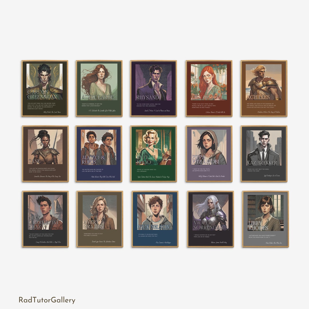 Popular Booktok Characters Quotes, Modern Literature Posters, Literary ...