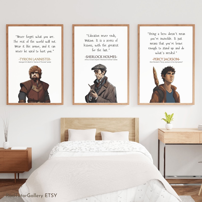 Popular Books Characters Motivational Quotes, Literature Posters ...
