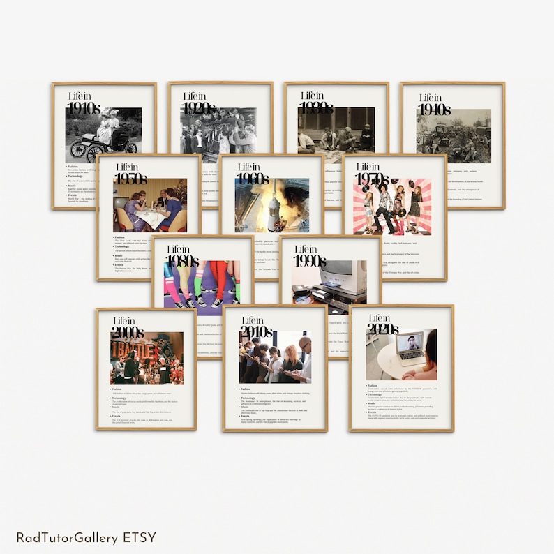 Life in Different Decades Posters, Historical Eras, History Classroom ...