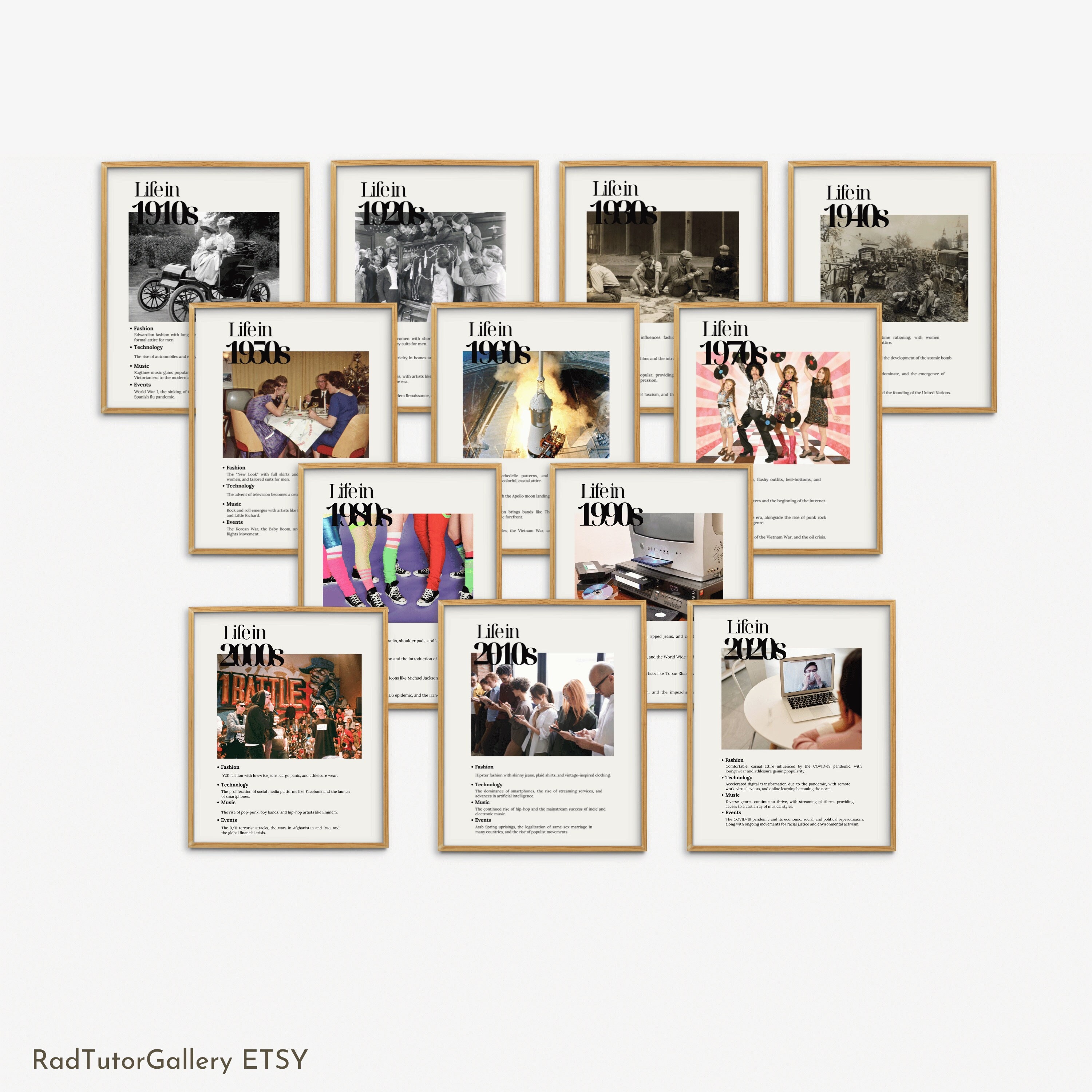 Life in Different Decades Posters, Historical Eras, History Classroom ...