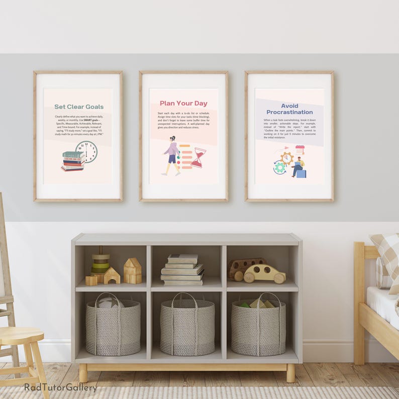 Time Management Tips Posters, School Counselor Decor, Self Help, Life ...